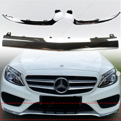 For Mercedes Benz W205 2015-2018 Chrome Front Bumper Lower Lip Trim ...