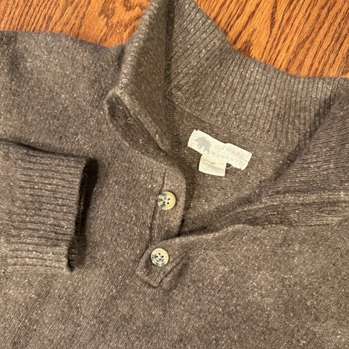 Onward Reserve Lambswool 1/4 Button Sweater Pullover Men’s Medium Brown ...