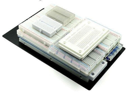 Universal Solderless PCB Mini Test Breadboards 270 to 1600 MB102 Dupont ...
