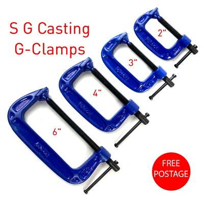 Cast Iron G Clamps 50 75 100 150MM 2" 3" 4" 6" 8" Woodworking Welding ...