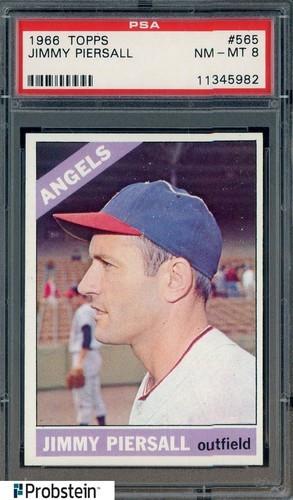 1966 Topps #565 Jimmy Piersall California Angels PSA 8 "HIGH NUMBER ...