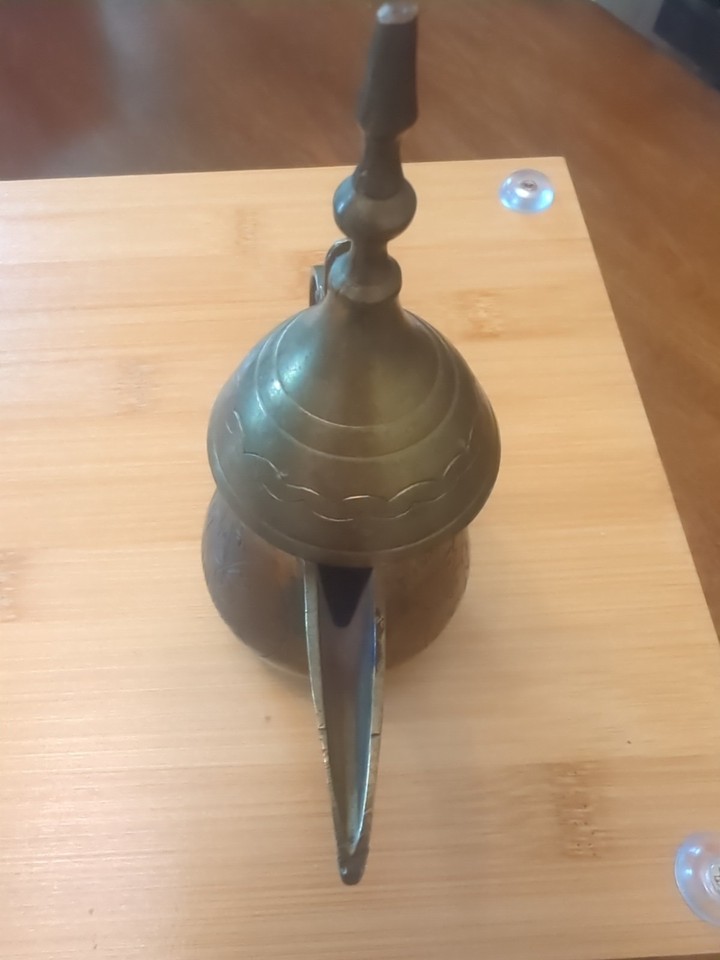 Dallah Coffee Pot Solid Brass Jar Old Mini Arabic Middle Eastern ...