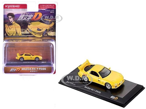 MAZDA RX-7 (FD3S) RHD YELLOW "INITIAL D" 1/64 DIECAST MODEL BY KYOSHO ...