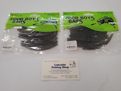 2 POOR BOY BAITS JERK WORM 270-JRK SMKPPR 4" PLASTIC SOFT BAIT BASS ...