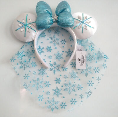 Disney Park Blue Snowflake Crystal Elsa Minnie Mouse Ears Headband | eBay