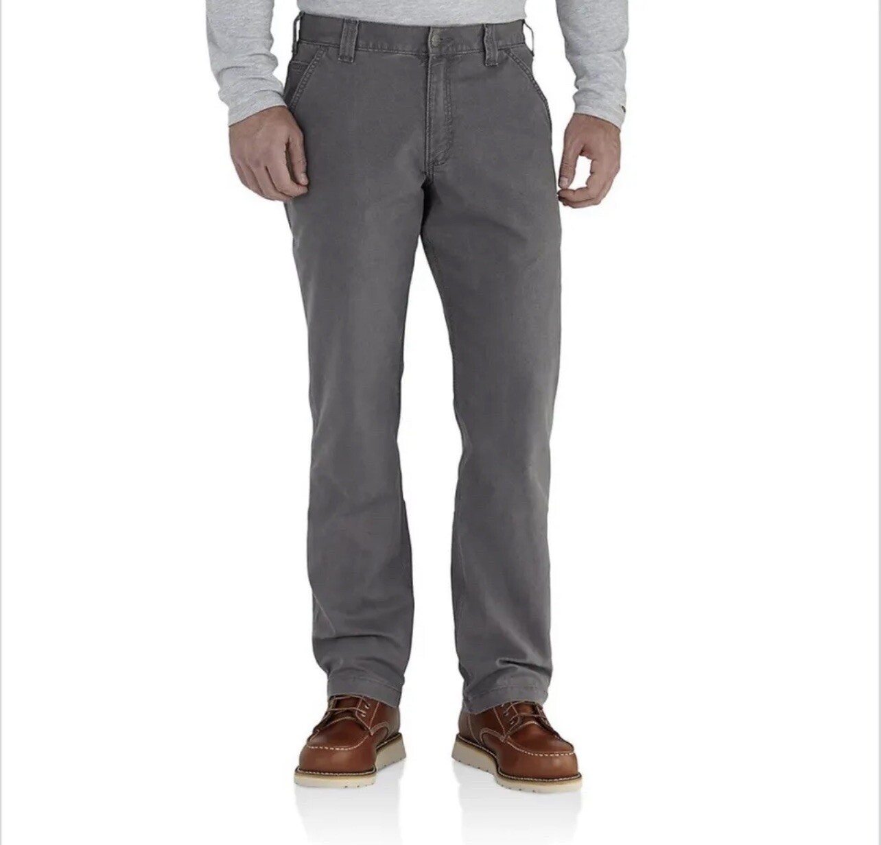 Carhartt Rugged Flex Relaxed Fit 5 Pocket Gray Work Pants Mens 52x32 ...
