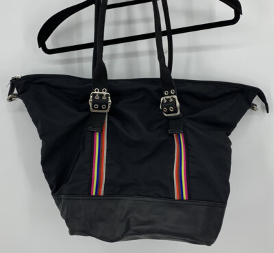 Tyler Roden Black With Rainbow Straps Purse Satchel Tote Hand Bag | eBay