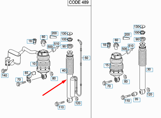 Mercedes-Benz E-class T-model S211 Rear Left Shock Absorber A2113261100 ...