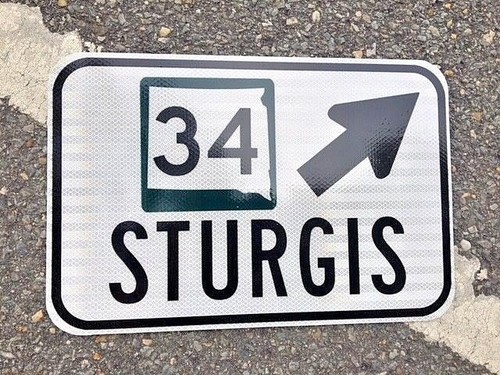 STURGIS SOUTH DAKOTA HIGHWAY 34 road sign 12"x18" - DOT style ...