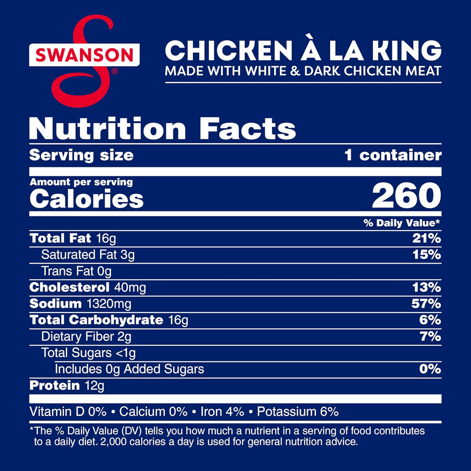 Swanson Canned Chicken a la King 10.5 oz - 12 Cans Bulk Pack for Meal ...