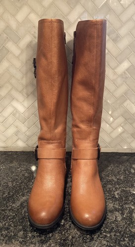 NATURALIZER Sz 6.5 Jessie Wide Calf Leather Riding Boot, Brown (Banana ...