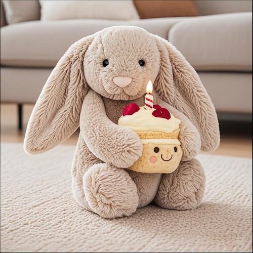 JELLYCAT Bashful Beige Bunny 'Birthday' - Brand New With Tags - FAST ...