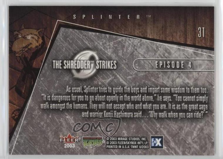 2003 Master Splinter Donatello #31 00hi | eBay