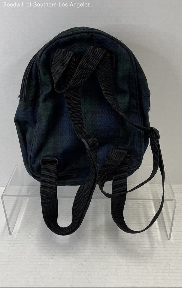 Disney Mickey Mouse Disneyland Plaid Mini Backpack Blue Green Tartan ...