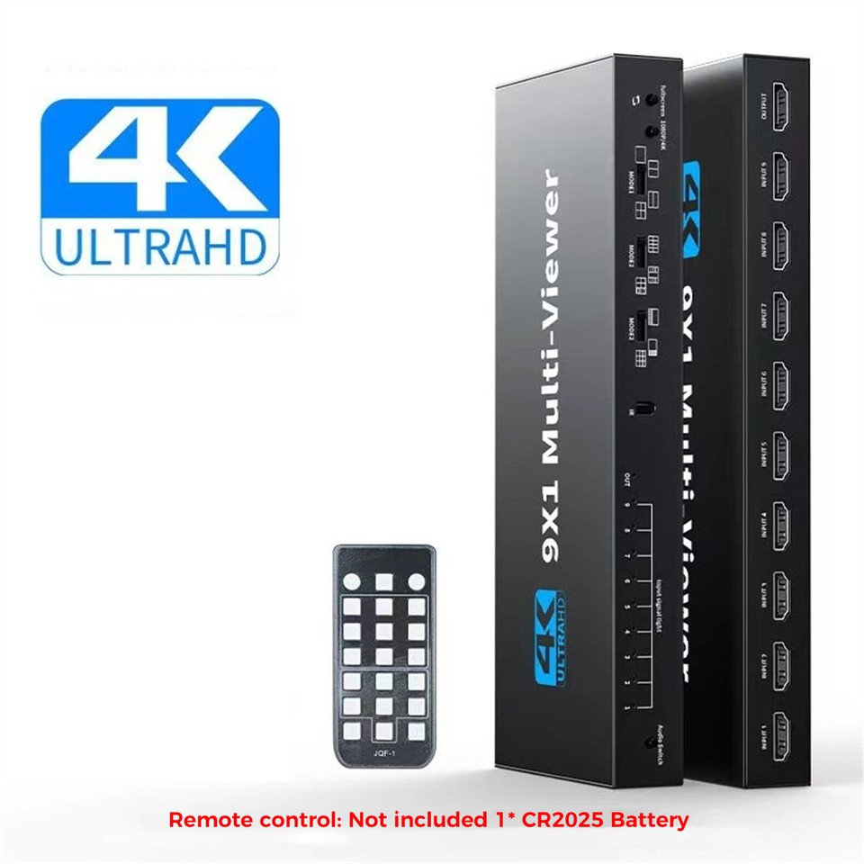 HDMI 9x1 Multiviewer 4K 9 In 1 Out 1080P Screen Multi-Viewer Switch Box ...
