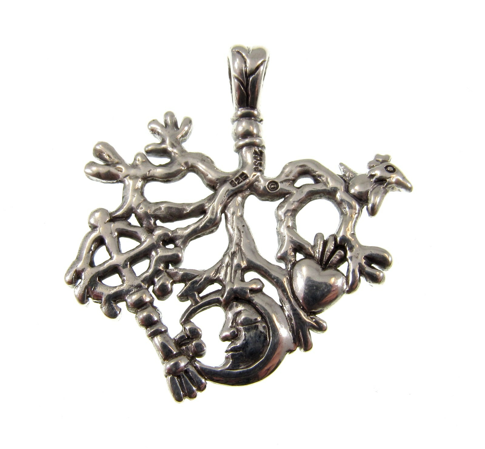 Handcrafted Solid 925 Sterling Silver Cimaruta Witch Pendant Italian ...