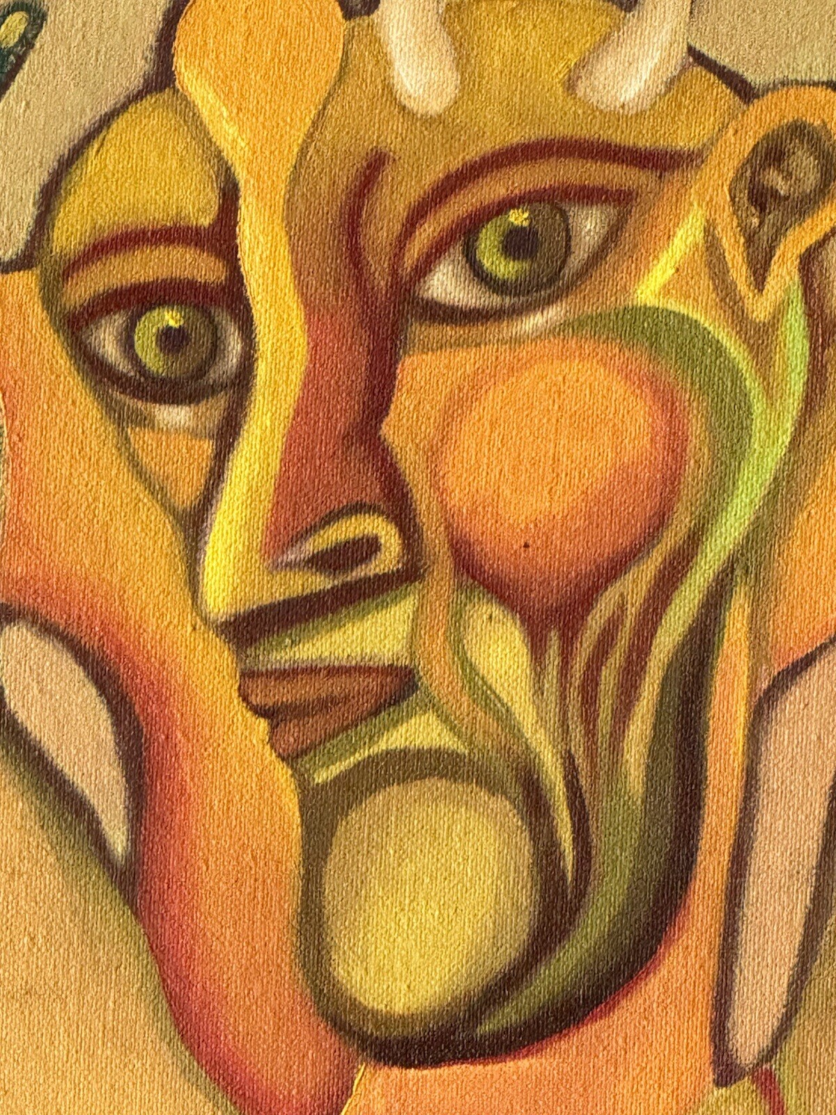 OMAR NAVA VINTAGE MODERN ABSTRACT MYTHOLOGICAL EXPRESSIONIST OIL ...