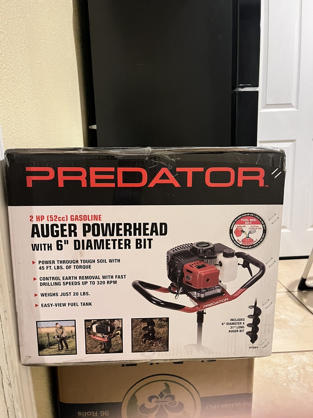 Predator 56257 52cc Gas Powered 2 HP 320 RPM Earth Auger for sale ...