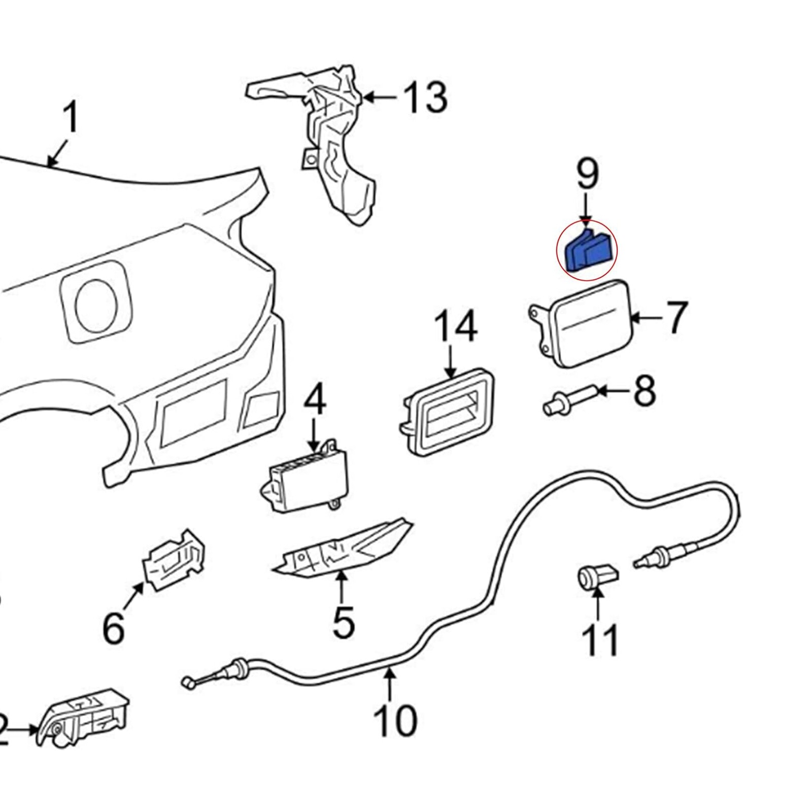 For Lexus LX570 GX470 ES350 ES300H LC500 Fuel Door Lid Spring Clip ...