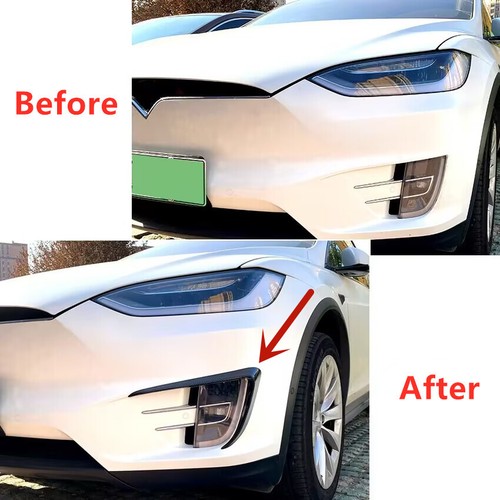 For 2015-2020 Tesla Model X Glossy Black Front Fog Light Eyebrow Trims ...