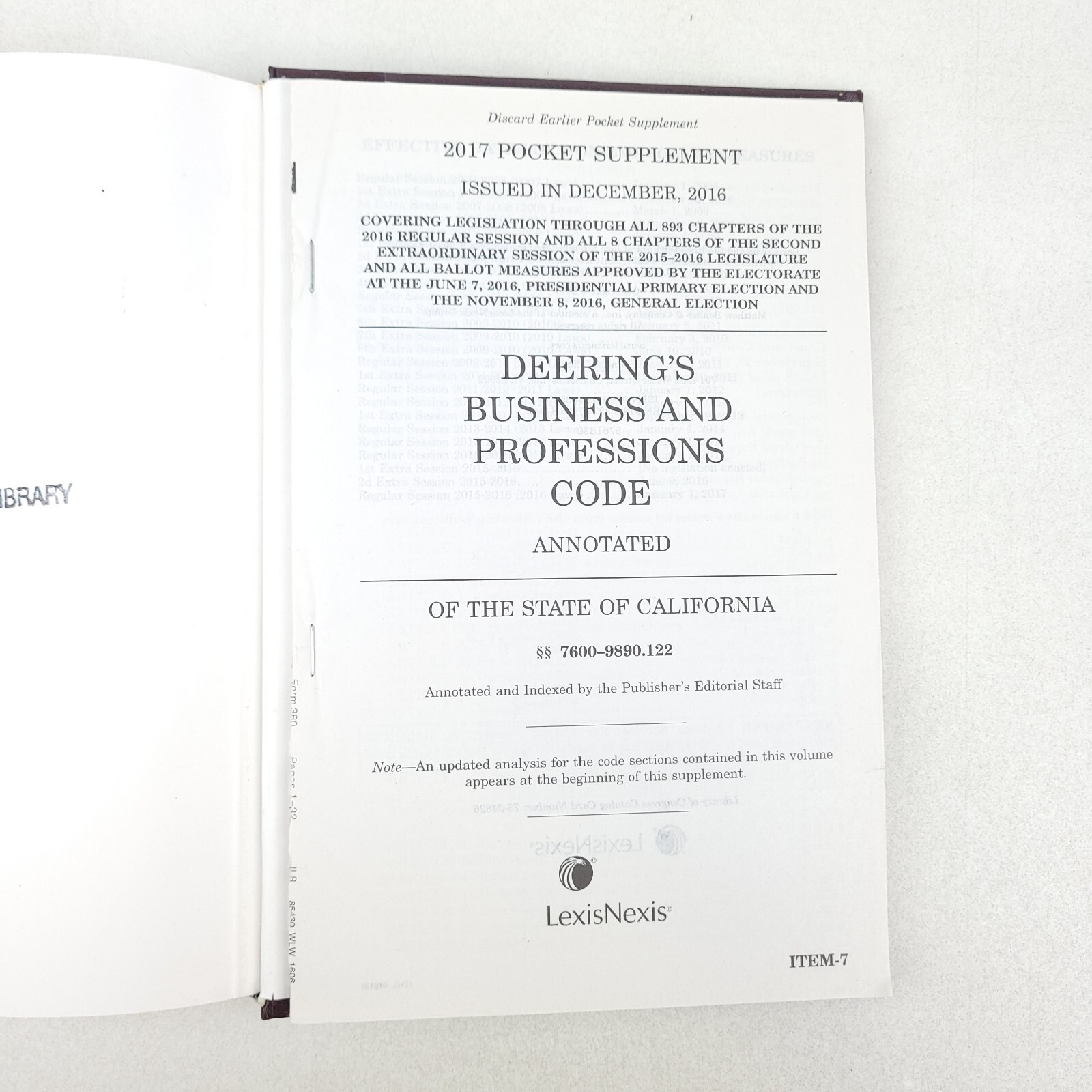 Deering's California Codes, CA Annotated Legal Codes Volumes 3-12 ...