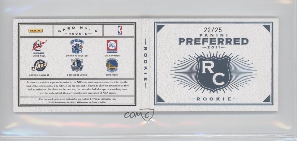 2011 Panini Preferred Rookie Material Booklet Prime /25 Ekpe Udoh ...