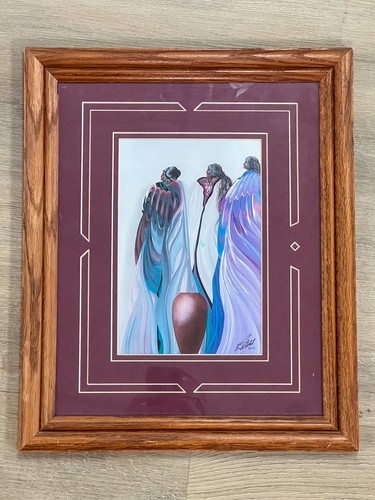 Bill Rabbit Original Acrylic Painting Native American Women Framed ...