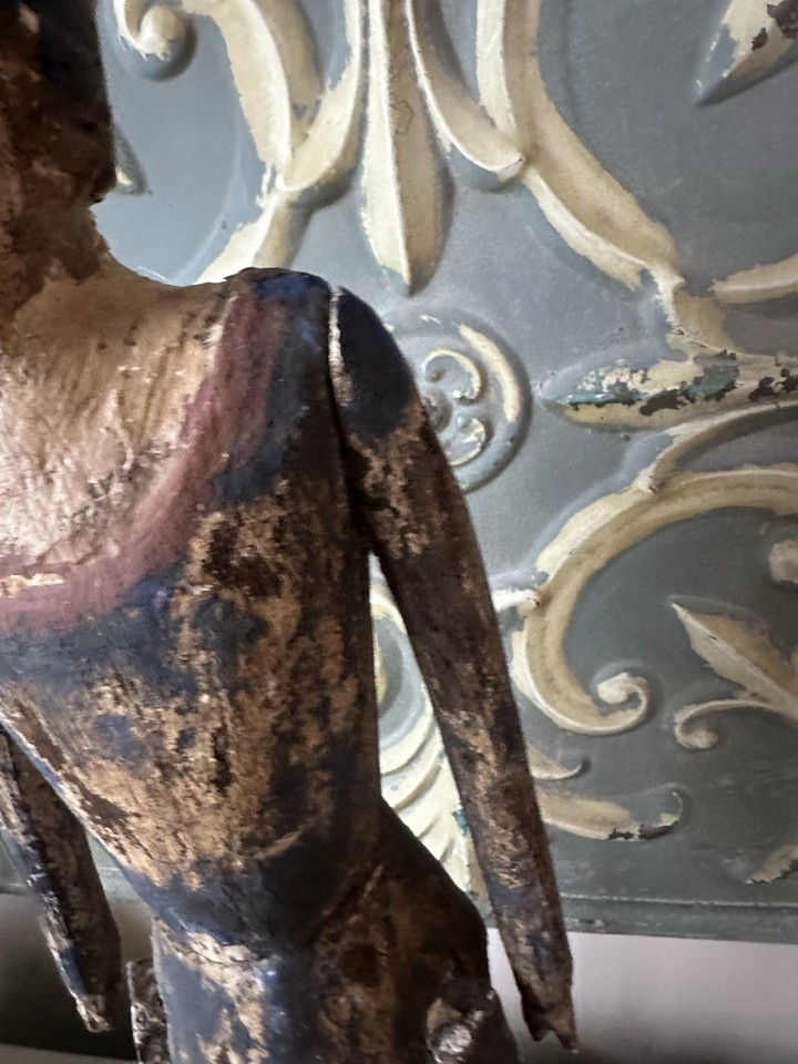 Antique Santos Cage Doll Wooden Primitive Chippy Paint Lady | eBay