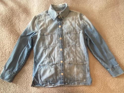 GAP Women's Long Sleeve Snap Up Lightweight Blue Denim Jean Jacket Top ...