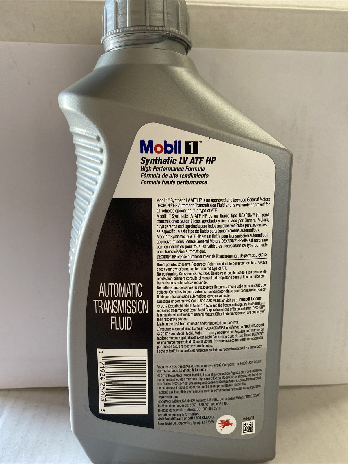 GM # 19369363 Synthetic LV ATF HP [Case Six 1-qt. Bottles] Mobil 1 ...
