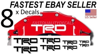 8 x TRD Toyota Brake Caliper Decal set sticker - High Temp-Color ...