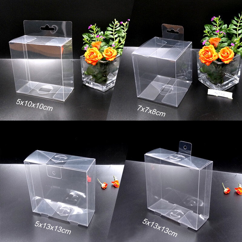25X Clear Boxes with Hang Hole Retail Shop Display PVC Plastic Box ...