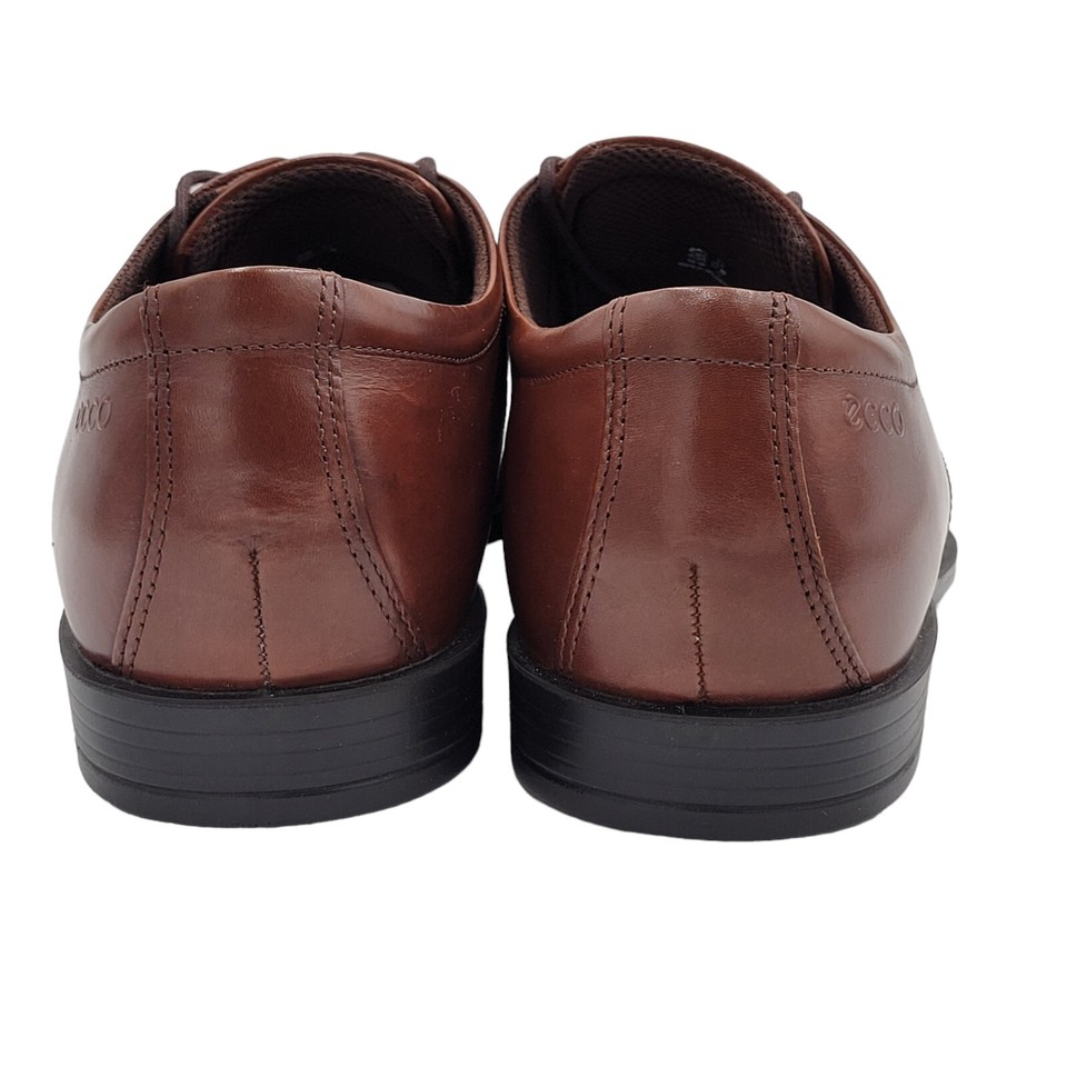 Ecco Oxfords Men Size US 9 9.5 Euro 43 Brown Bicycle Toe Leather Dress ...