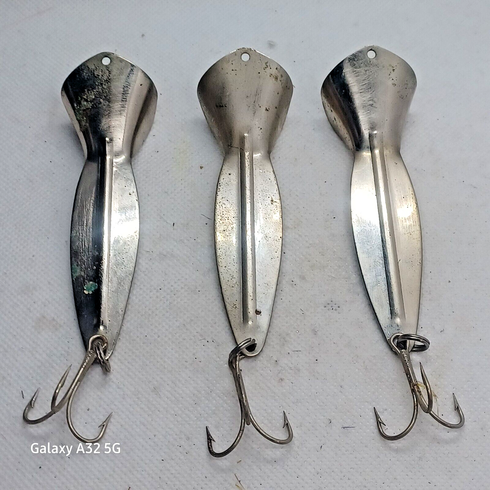 Vintage Gil-O #3 Fishing Lure Lot Casting Spoon 4" Inch Pat Pend. Model ...