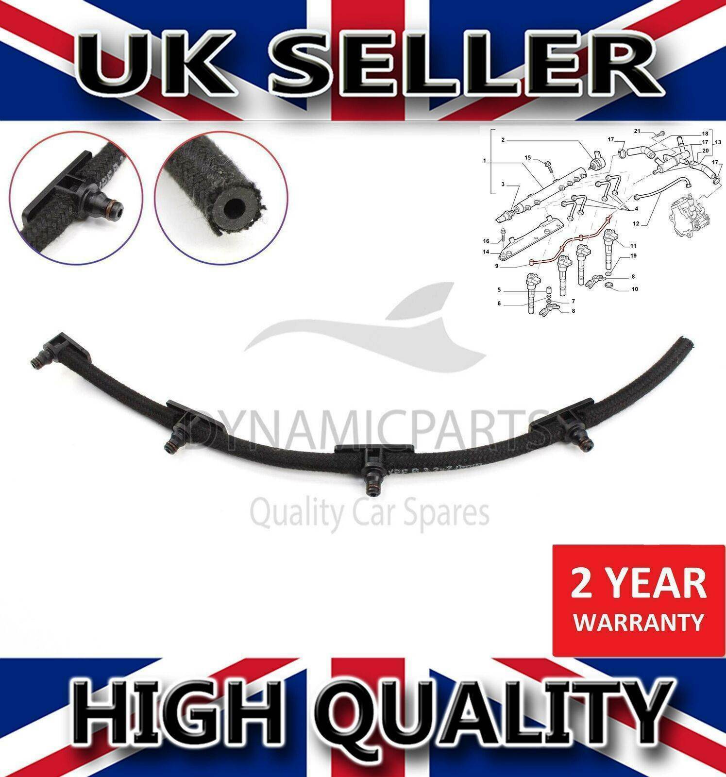 DIESEL INJECTOR LEAK OFF RETURN PIPE FOR ALFA ROMEO MITO FIAT 55187666 ...