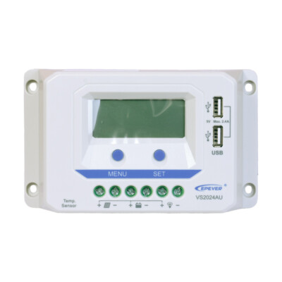 TOPRAY 20AMP SOLAR PANEL REGULATOR TWIN USB CARAVAN CAMPING BOAT JAYCO ...
