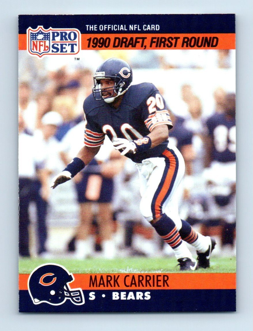 1990 Pro Set Mark Carrier Rookie Chicago Bears #674 | eBay