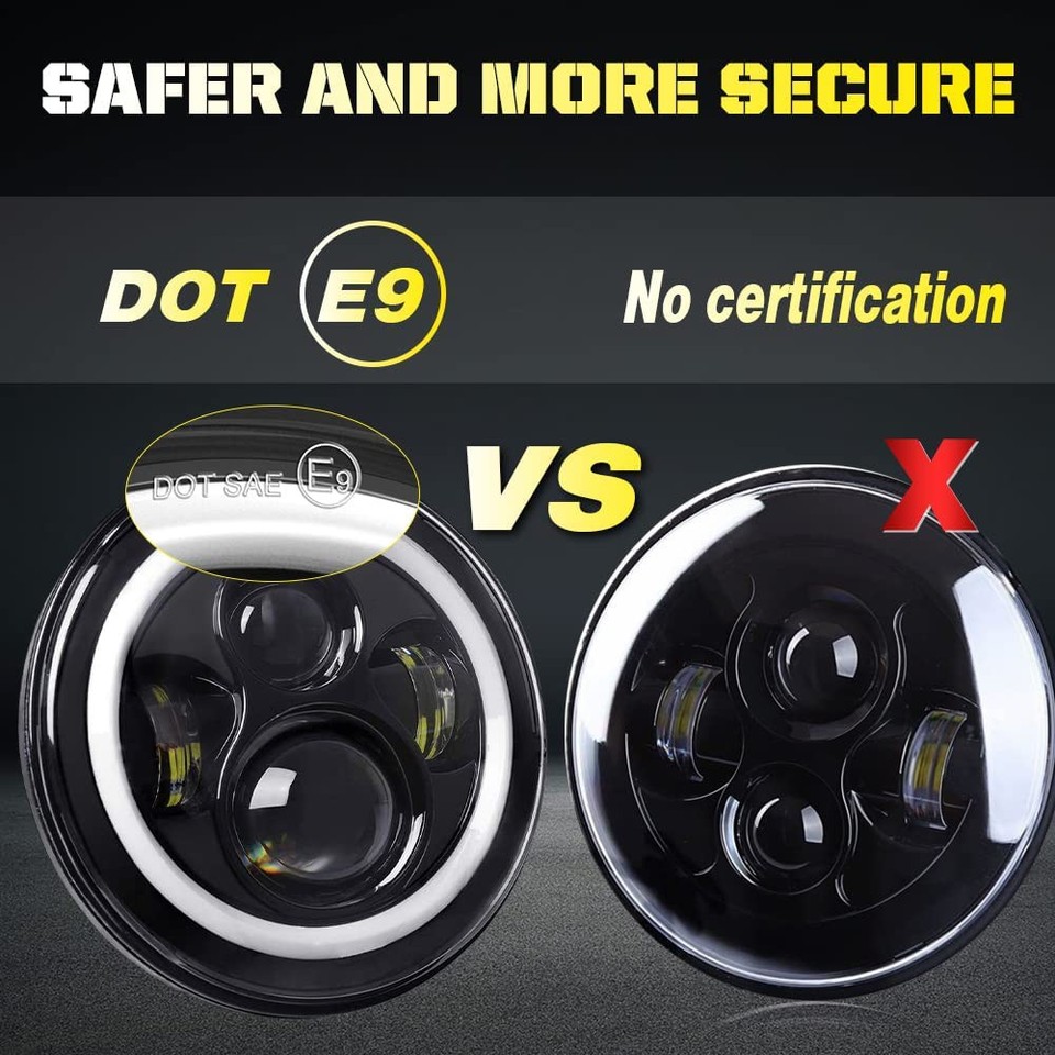 For Chevrolet Camaro Z28 SS RS 67-81 Pair 7"inch Round LED Headlight Hi ...