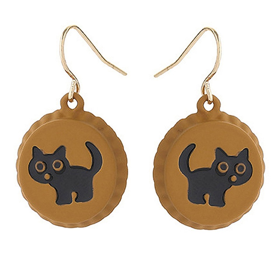 Cartoon Cat Pattern Eardrop Simple Interesting Bottle Caps Shaped ...