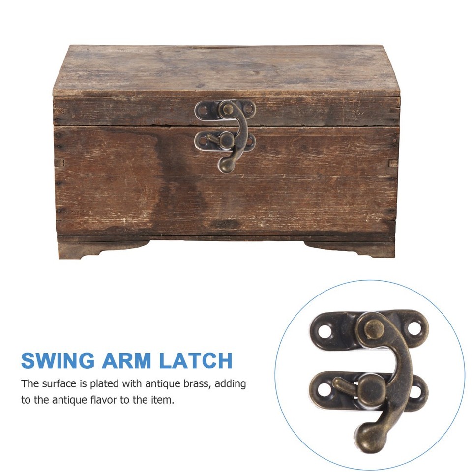 40 Pcs Metal Clasp Latch Box Latches Catches Retro Hasp Right Hook ...