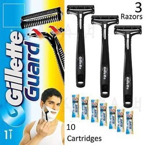 Gillette Guard Razor -3 Razor with -10 Blade Cartridge Free Shipping | eBay