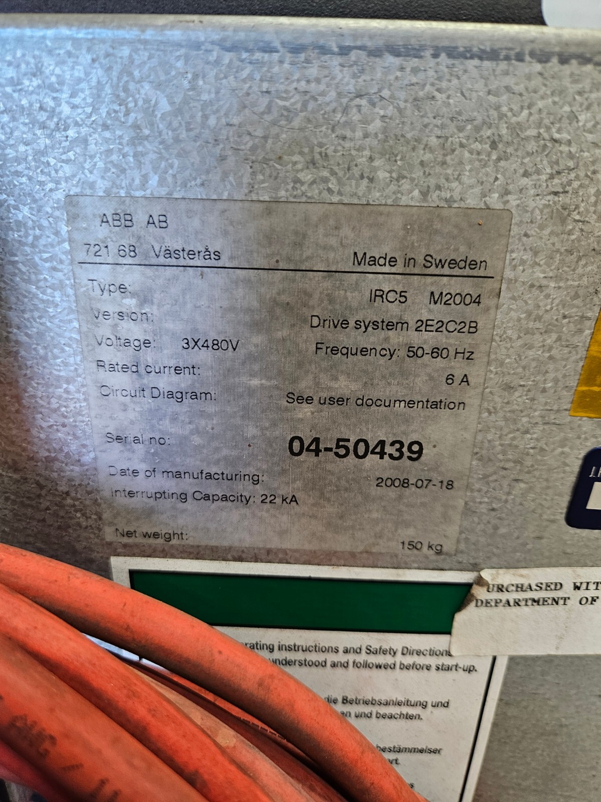 ABB IRB 140 Industrial Robot Weld Cell With IRC5 Controller And Miller ...