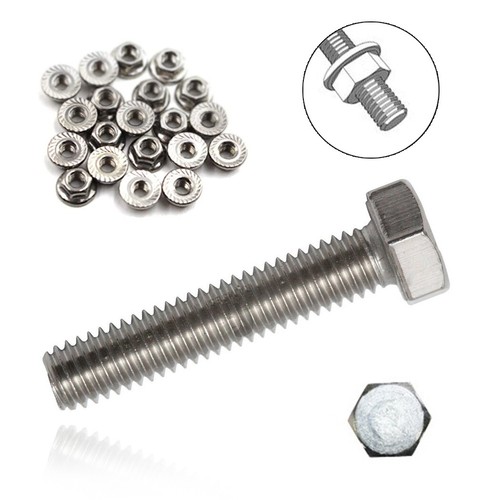 40x Sechskantschrauben + Sperrzahnmuttern A2 M8x70 Edelstahl A2 Vollgew ...