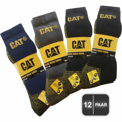 ♥ 12 Paar CAT® CATERPILLAR WORK Herren Arbeitssocken Business Socken ...