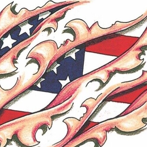 American Flag Ripped Skin Tattoos Stencil Realistic Flag Tattoo Done