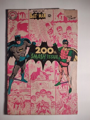 Batman #200, Low Grade, DC 1968, Neal Adams, Joker Penguin Scarecrow ...