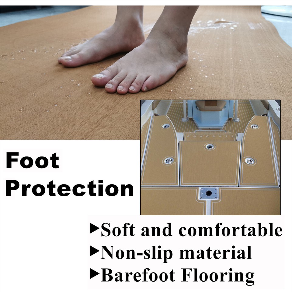 Plain Brown Boat flooring EVA Foam Decking Sheet , Marine Carpet for ...