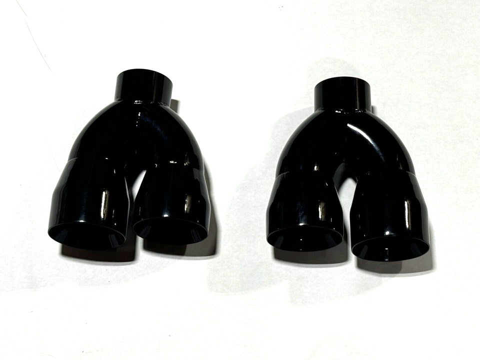 Dual 4" Quad Staggered Gloss Black Exhaust Tips Camaro Firebird Trans ...