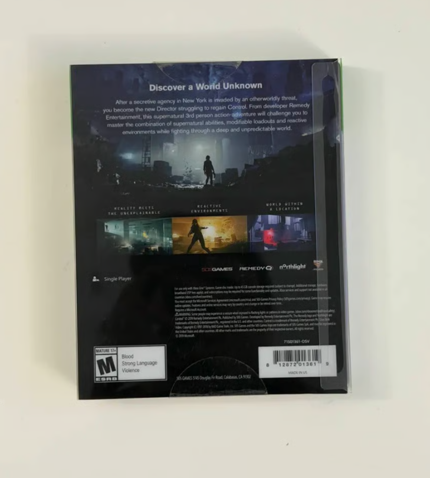 Control Deluxe Edition Steelbook Xbox One NEW SEALED | eBay