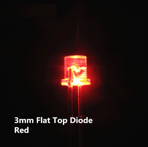 100PCS F3 3MM FLAT TOP LED RED SUPER BRIGHT Wide Angle Leds Lamps | eBay